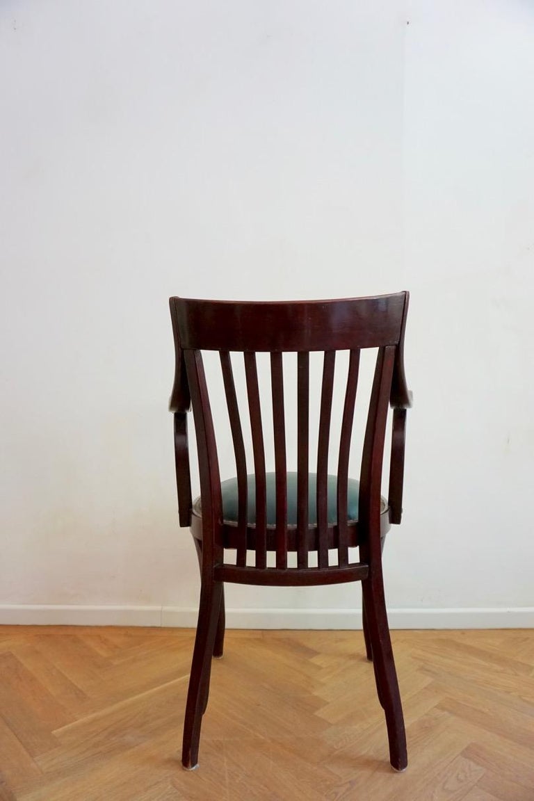 Antique Green Leather Model 519F Armchair by Adolf Loos for Thonet Wien ...