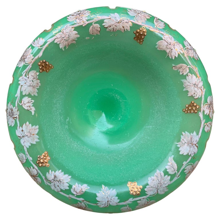 Antique Green Opaline Uranium Glass Tazza Bowl, 19th Century For Sale ...
