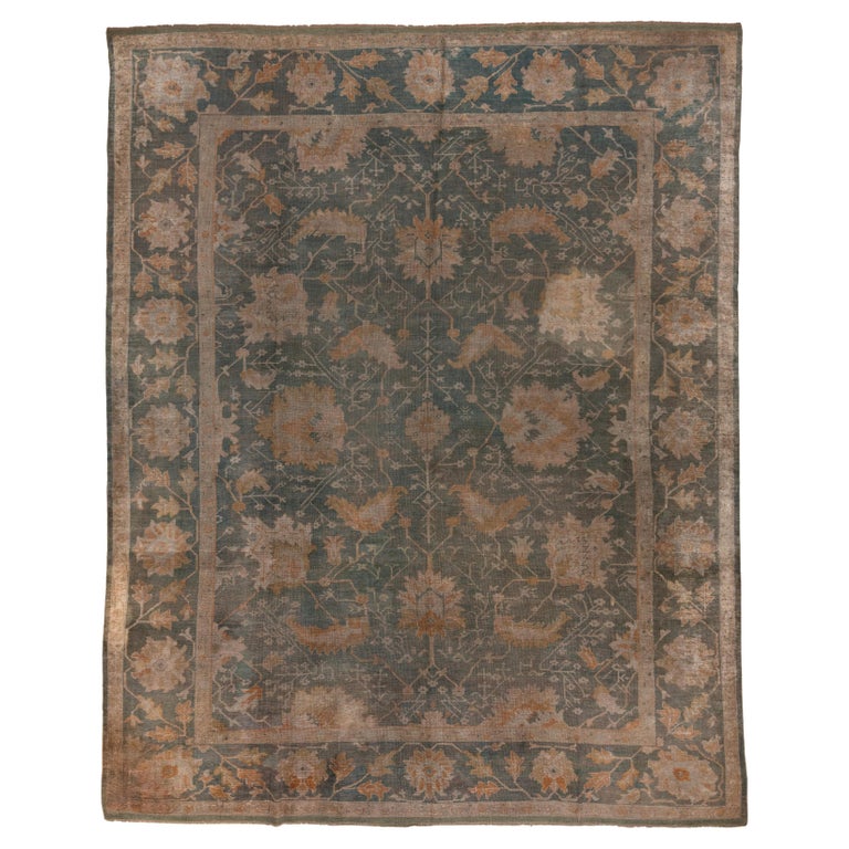 Antique Green Oushak Carpet, circa 1900s For Sale at 1stDibs