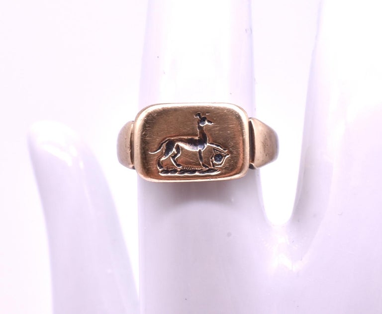 Antique Greyhound Signet Ring at 1stDibs | greyhound ring