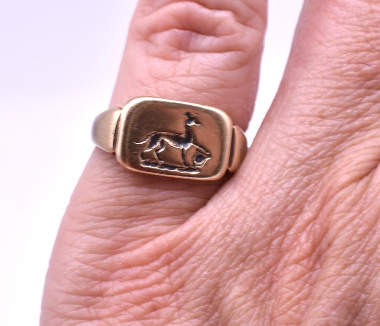 Antique Greyhound Signet Ring at 1stDibs | greyhound ring