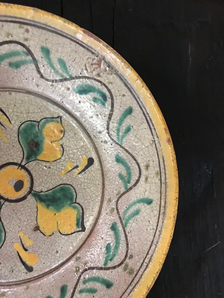 Antique Guatemalan Majolica Ceramic Plate Four Leaves at 1stDibs