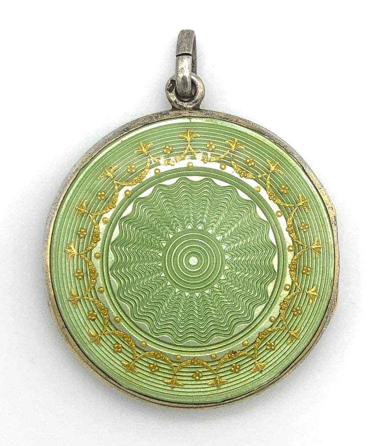 Antique Guilloché Enamel Pendant Locket Medallion France at 1stDibs ...