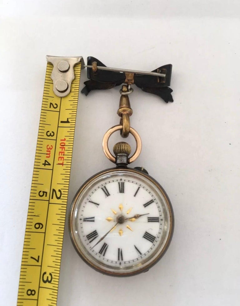 Antique Gunmetal and Gold Fob / Brooch Watch at 1stDibs