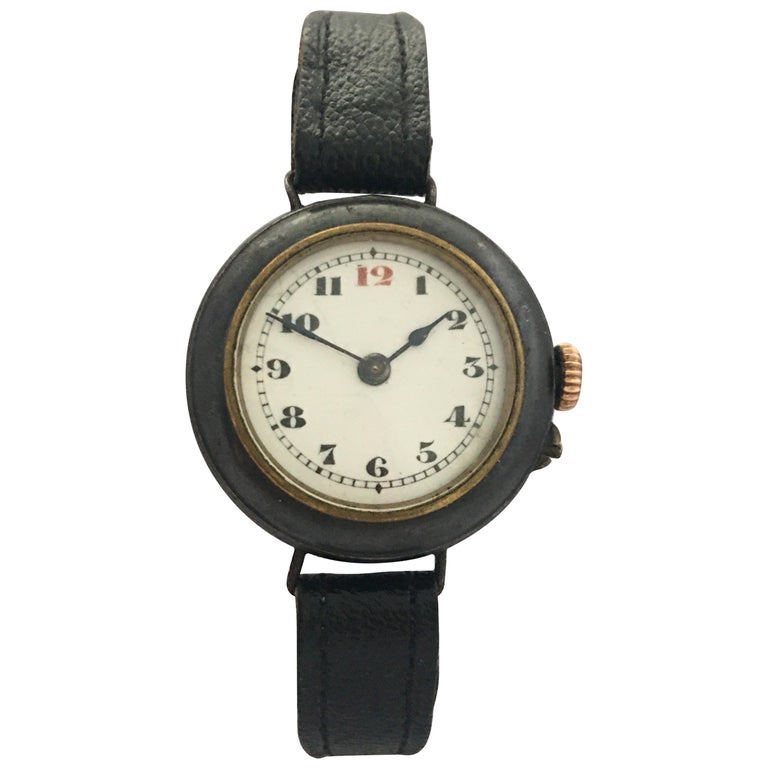 Antique Gunmetal Mechanical Ladies Trench Watch For Sale at 1stDibs ...