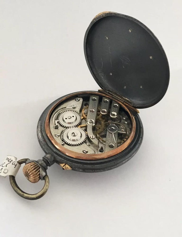 Antique Gunmetal and Silver Moonphase Calendar Pocket Watch at 1stDibs ...