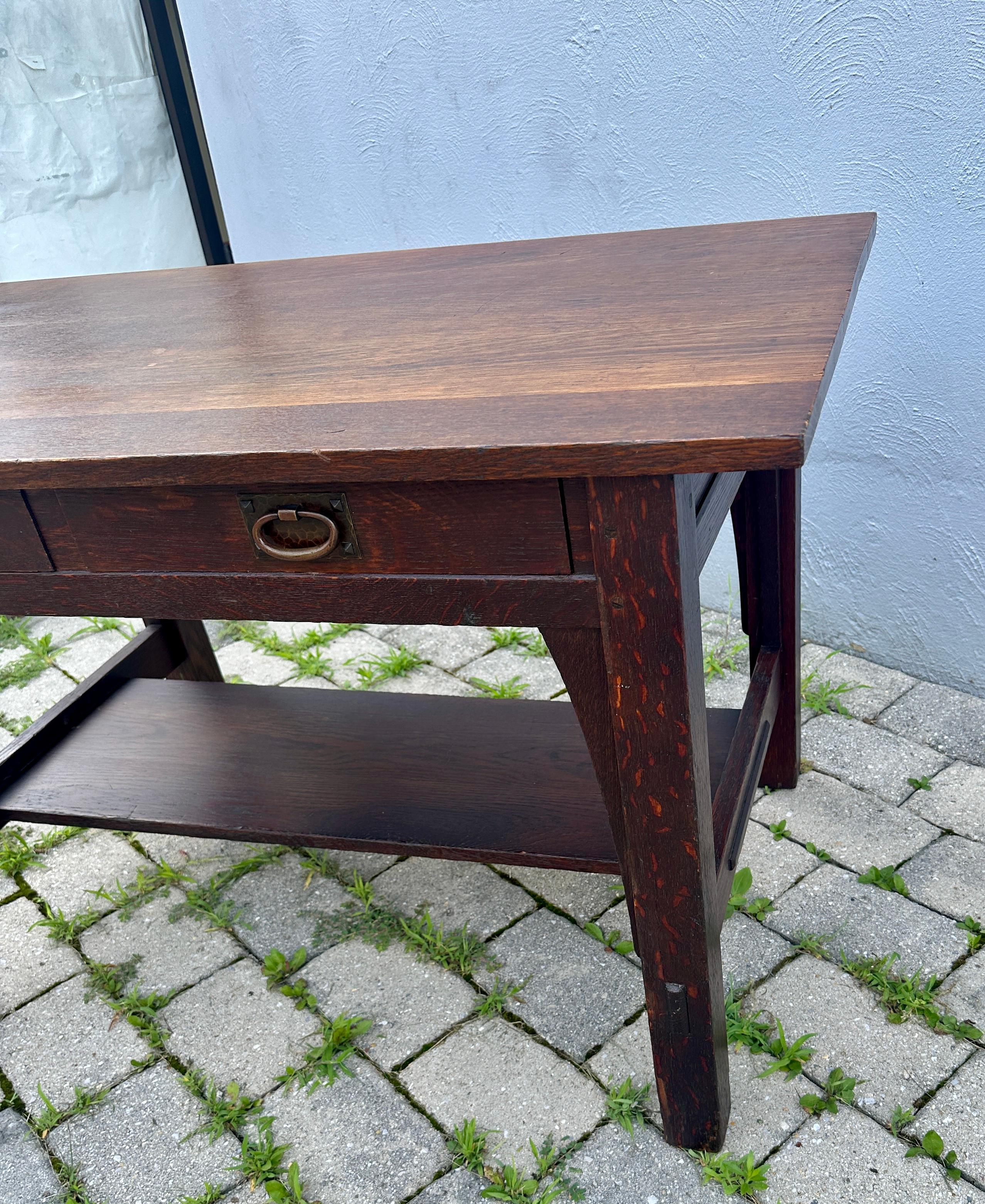 Antique GUSTAV STICKLEY 1908 Library Table - Model #614 - MARKED! 20% ...