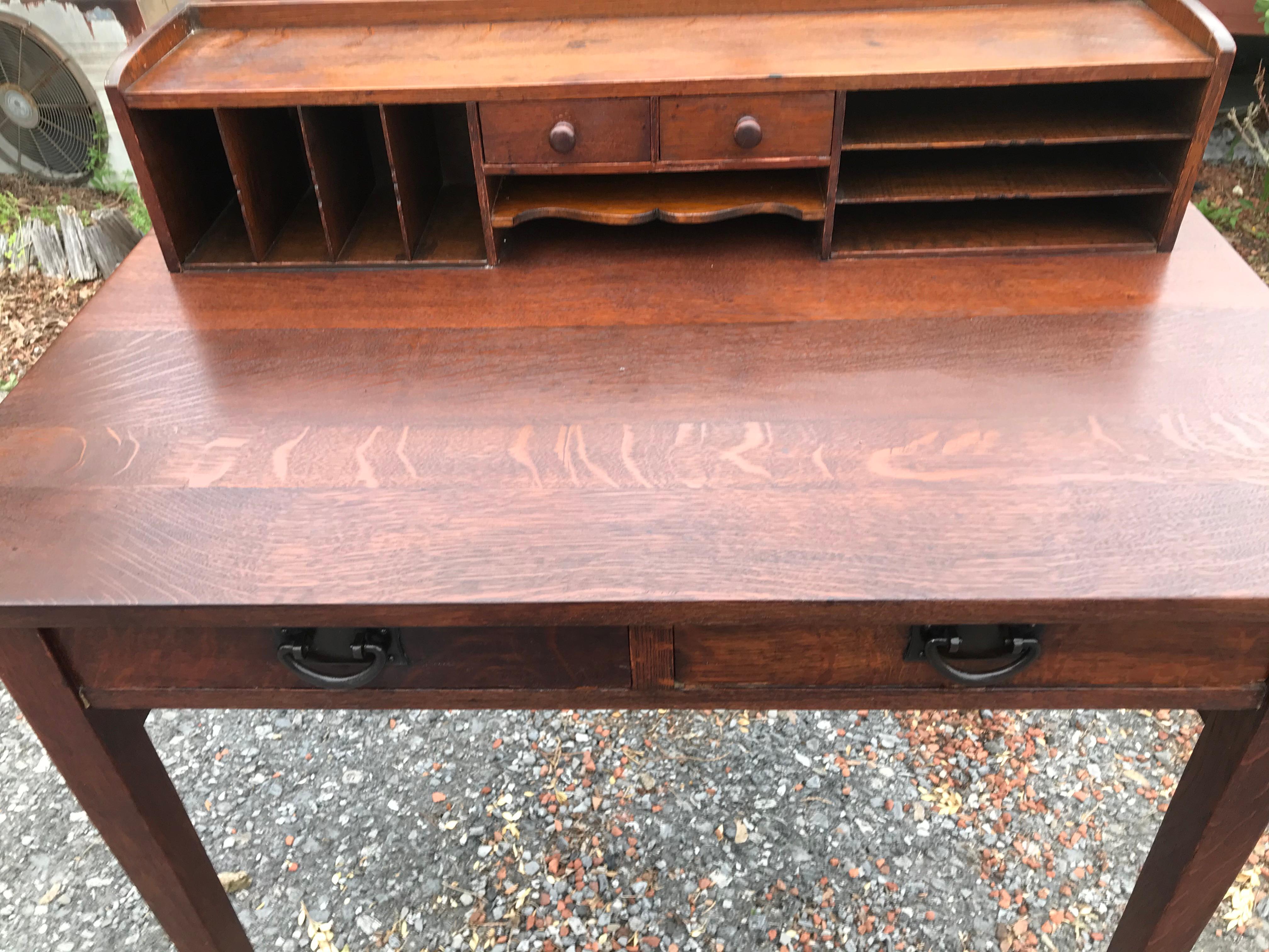Antique Gustav Stickley Desk with Compartments - W5330 For Sale at 1stDibs