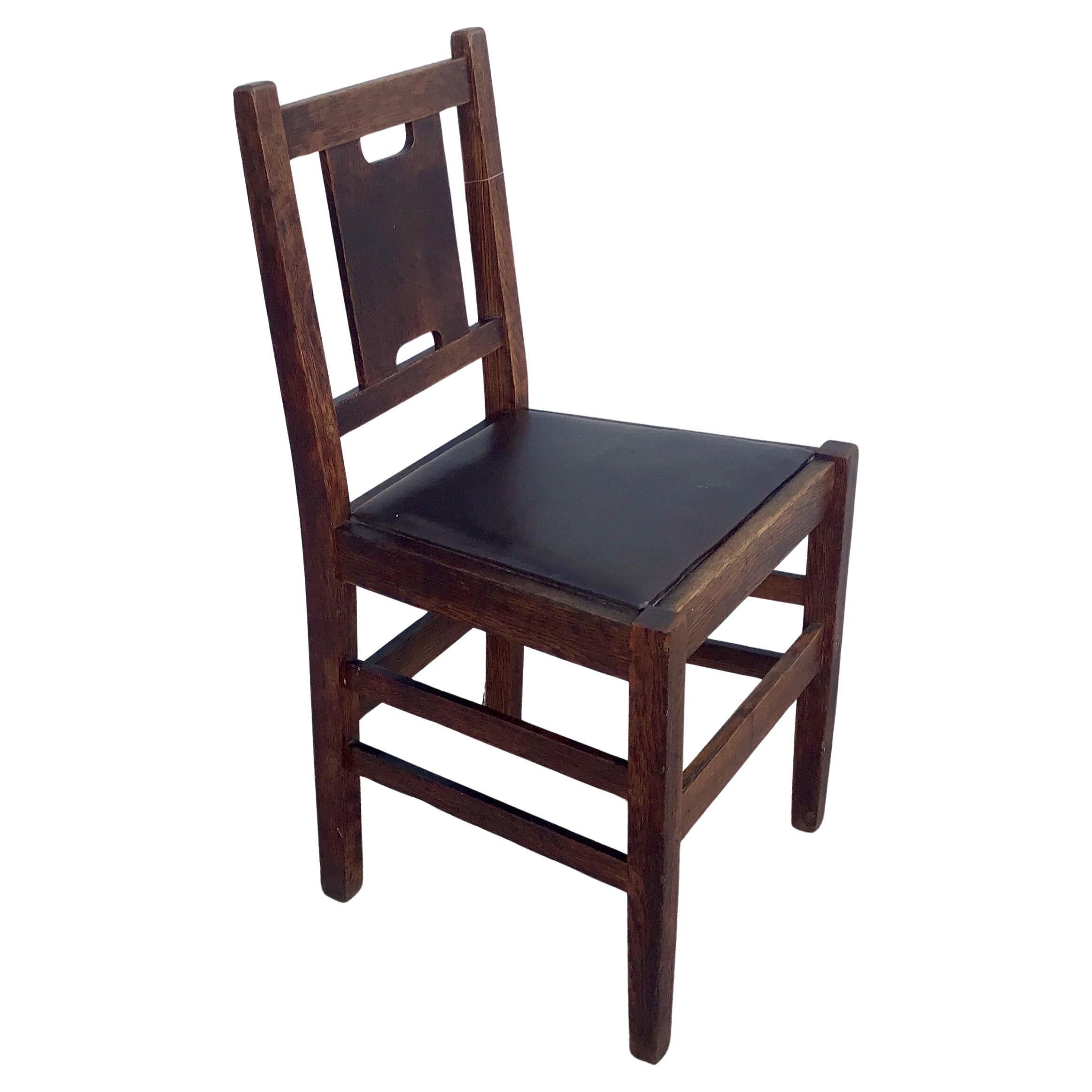 Antique GUSTAV STICKLEY H Back DESK CHAIR W5777 For Sale at 1stDibs