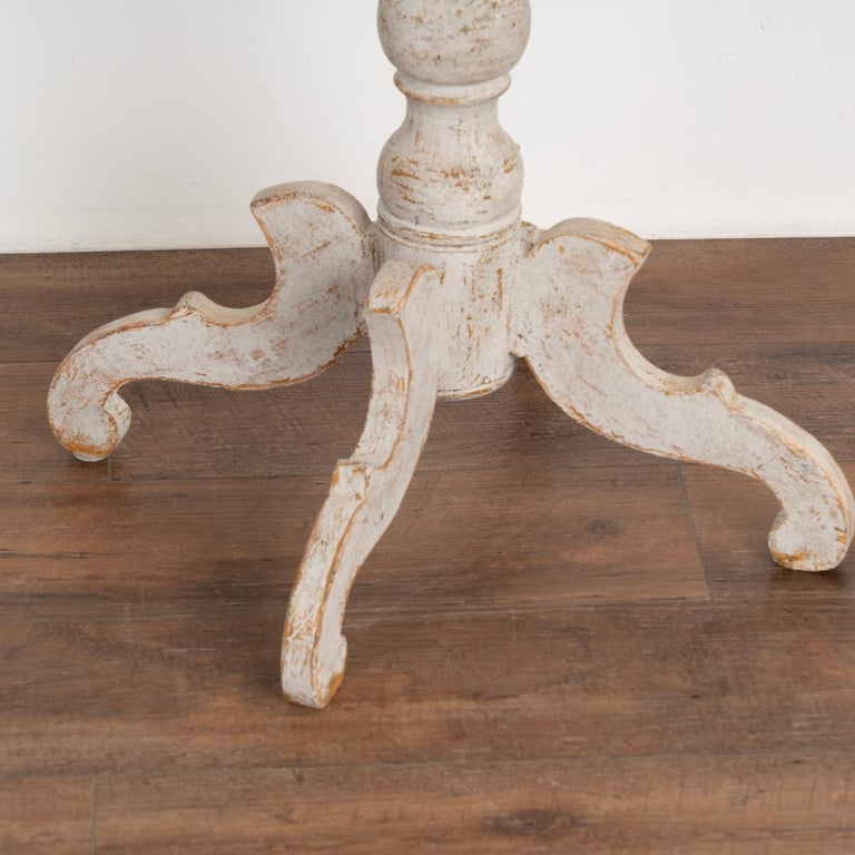 Antique Gustavian Small Round White Painted Pedestal Side Table, Sweden ...