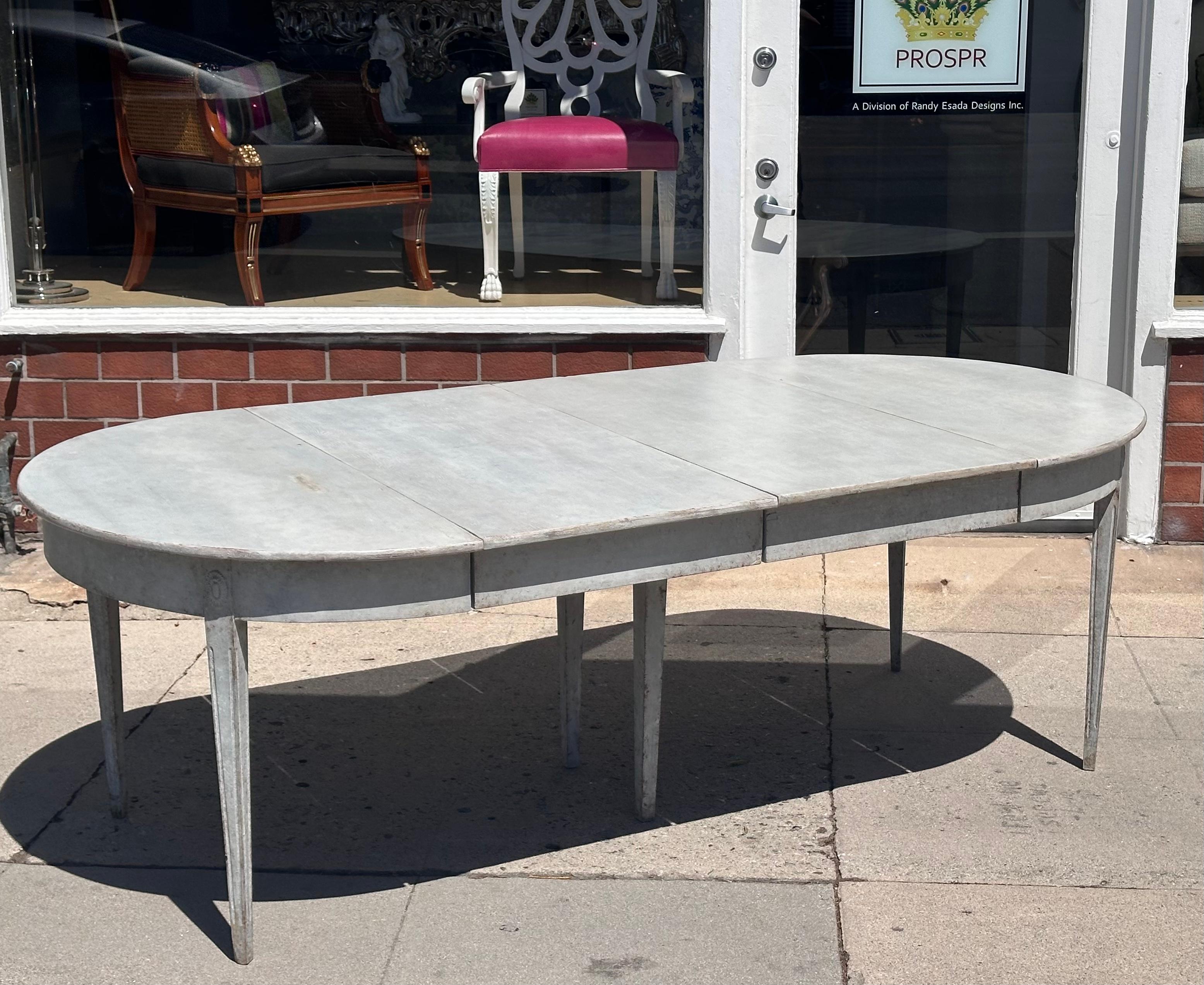 Antique Gustavian Swedish Empire Dining Table W 4 Leaves For Sale at ...