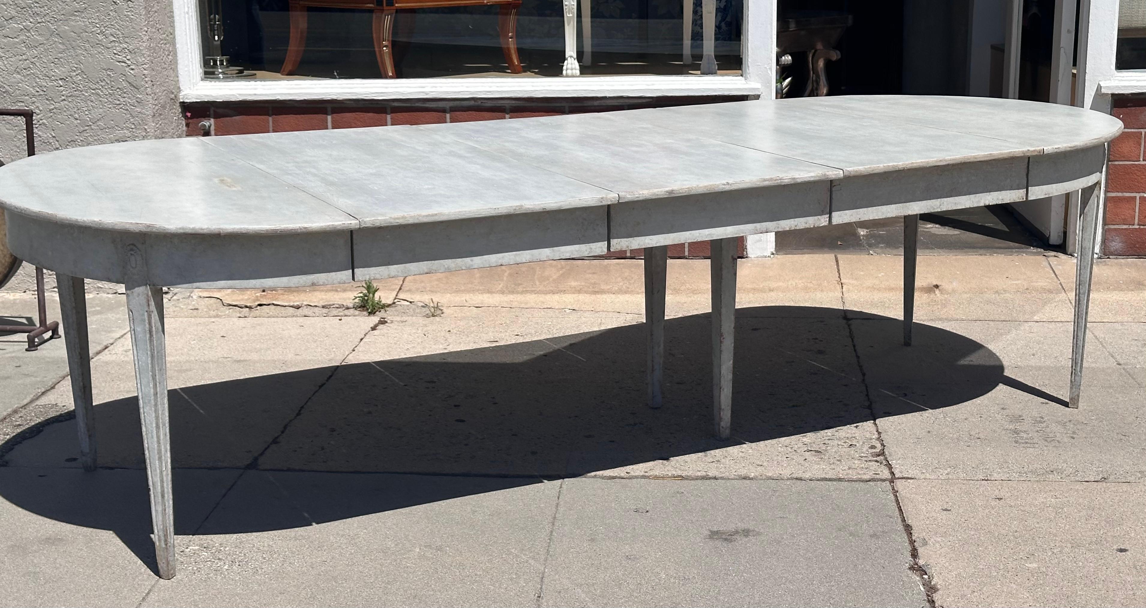 Antique Gustavian Swedish Empire Dining Table W 4 Leaves For Sale at ...