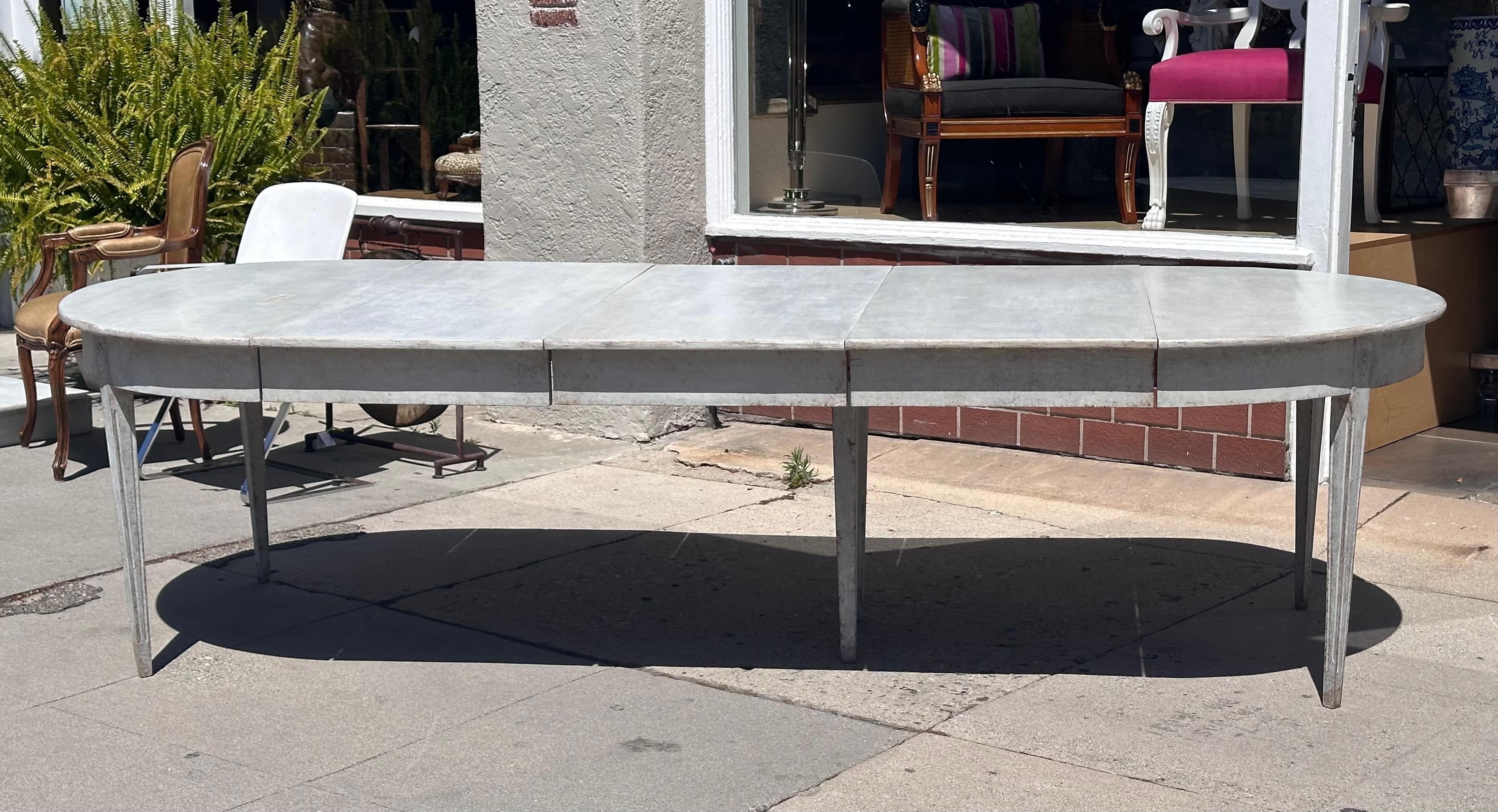 Antique Gustavian Swedish Empire Dining Table W 4 Leaves For Sale at ...