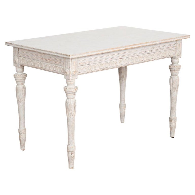 Antique Gustavian White Painted Side Table Small Writing Table, Sweden ...