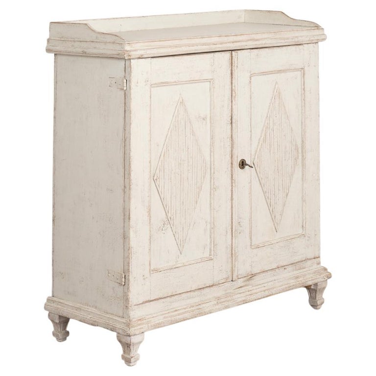 Antique Gustavian White Painted Tall Sideboard Buffet from Sweden circa ...