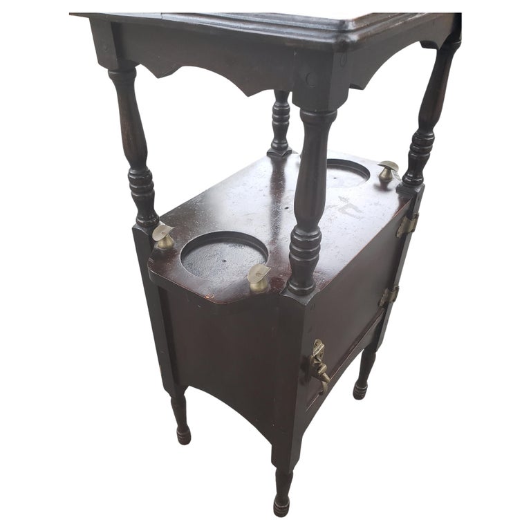Antique H. T. Cushman Flame Mahogany Smoking Table Stand, circa 1890s ...