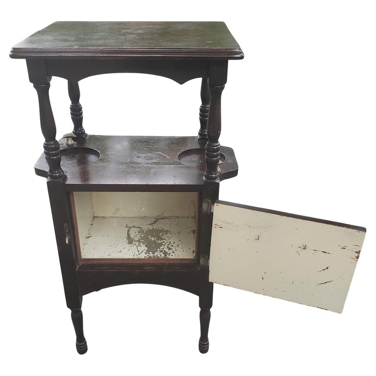 Antique H. T. Cushman Flame Mahogany Smoking Table Stand, circa 1890s ...