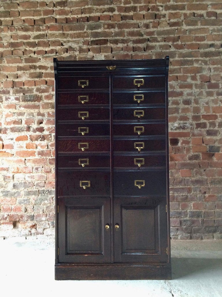 Antique Haberdashery Chest of Drawers Estate Cabinet Oak Edwardian ...