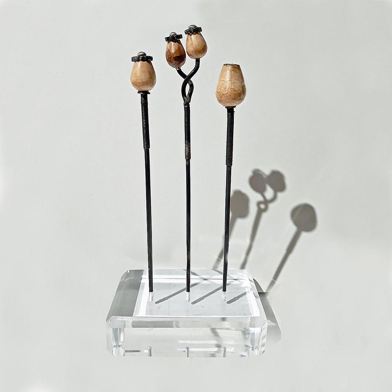 Antique Hair Pins in Silver and Ivory, Mid-19th Century at 1stDibs