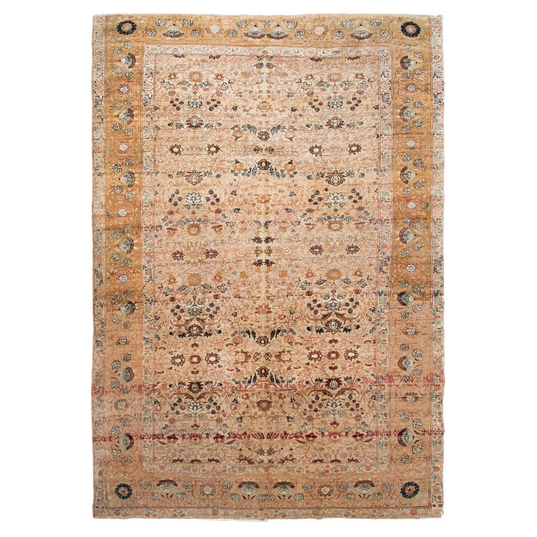 Antique Haji Jalili Rug Antique Persian Rug Beige Geometric Overall ...