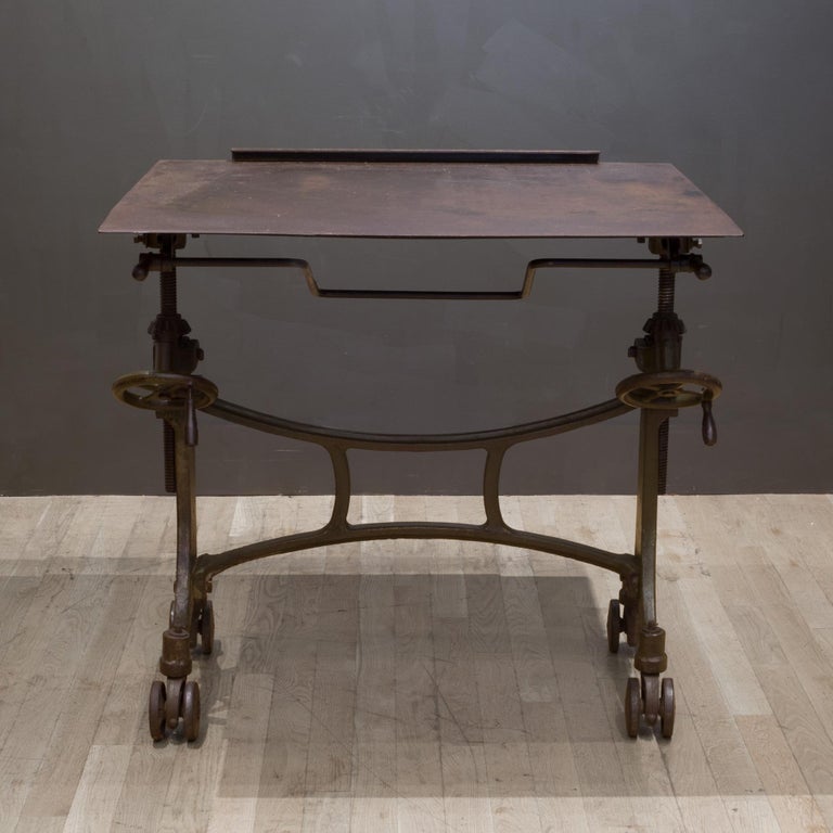 Antique Hamilton Cast Iron Printer's Drafting Table c.1909 For Sale at ...