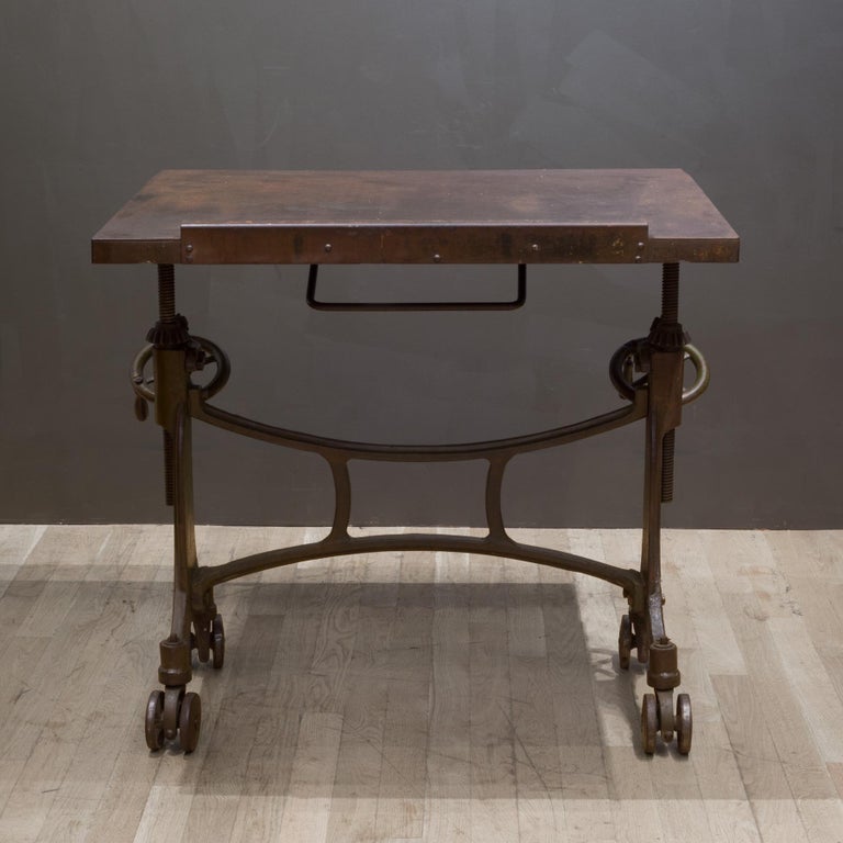 Antique Hamilton Cast Iron Printer's Drafting Table c.1909 For Sale at ...