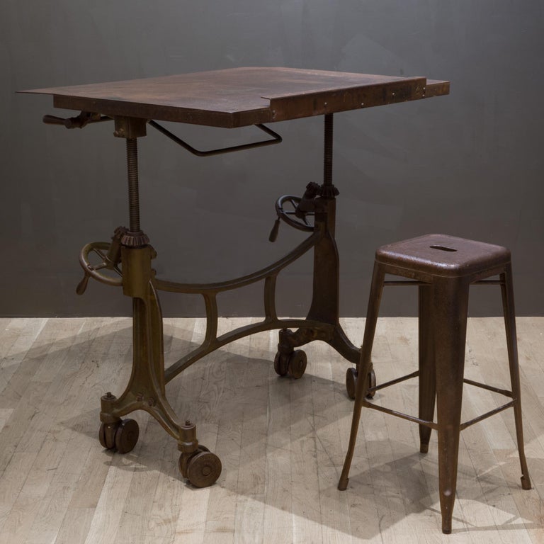 Antique Hamilton Cast Iron Printer's Drafting Table c.1909 For Sale at ...