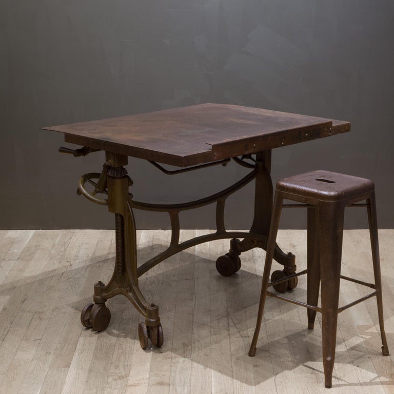 Antique Hamilton Cast Iron Printer's Drafting Table c.1909 For Sale at ...