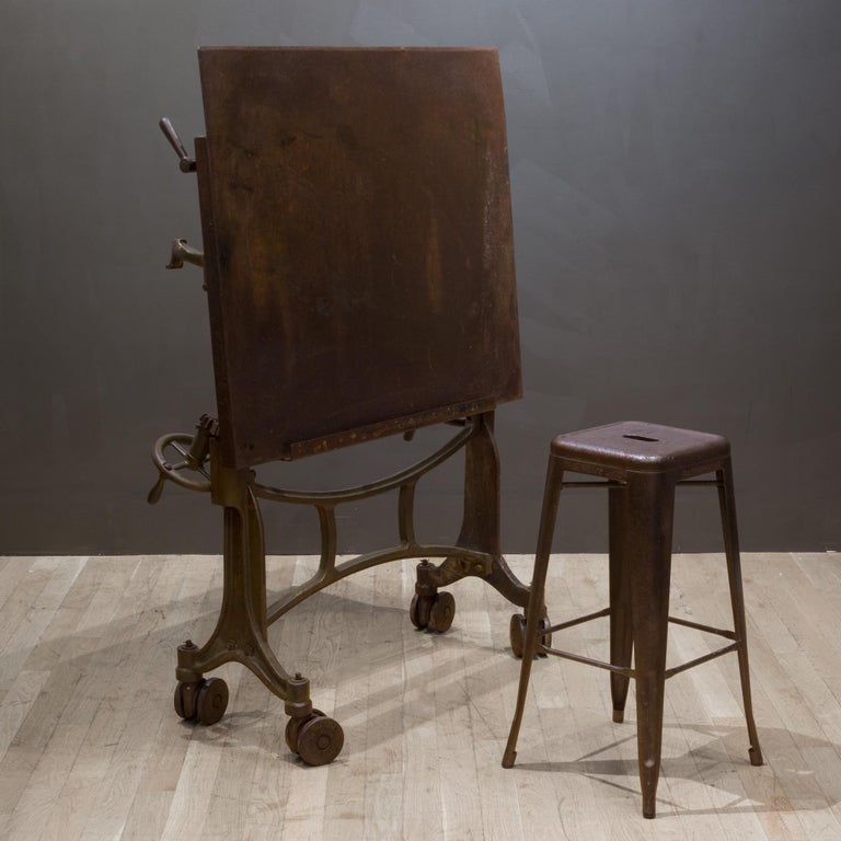 Antique Hamilton Cast Iron Printer's Drafting Table c.1909 For Sale at ...