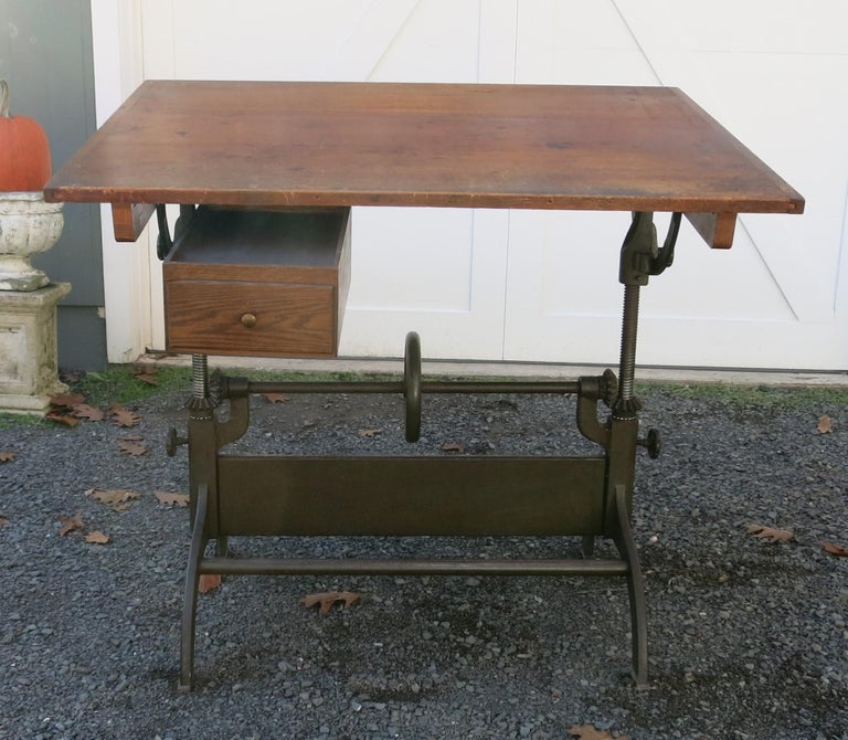 Antique Hamilton Drafting Table Industrial Table For Sale at 1stDibs | antique industrial table