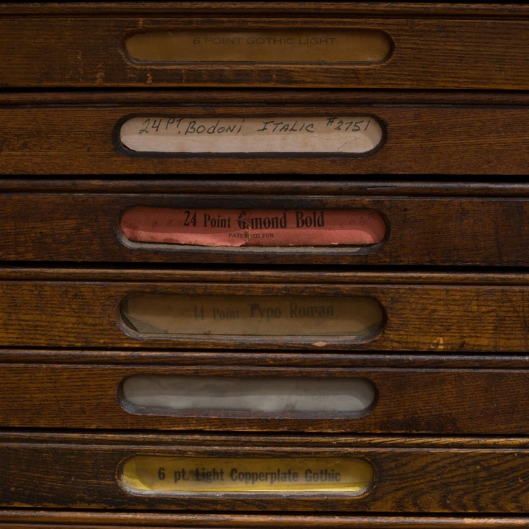 Antique Hamilton Industrial Typesetter's 24 Drawer Cabinet, c.1920-1930 ...