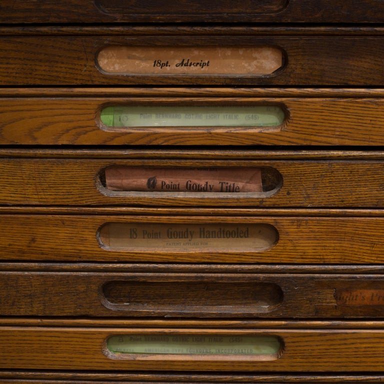 Antique Hamilton Industrial Typesetter's 24 Drawer Cabinet, C.1920-1930 ...