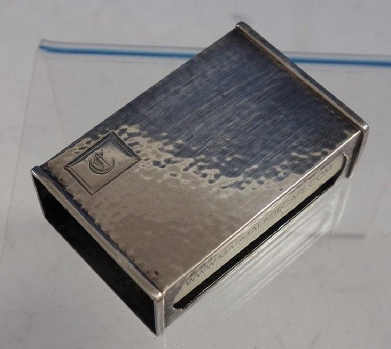Antique Hammered Sterling Silver Matchbox Cover #39 SKU 3050 at 1stDibs