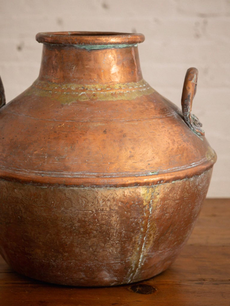 Antique Hammered Copper Vessel For Sale at 1stDibs