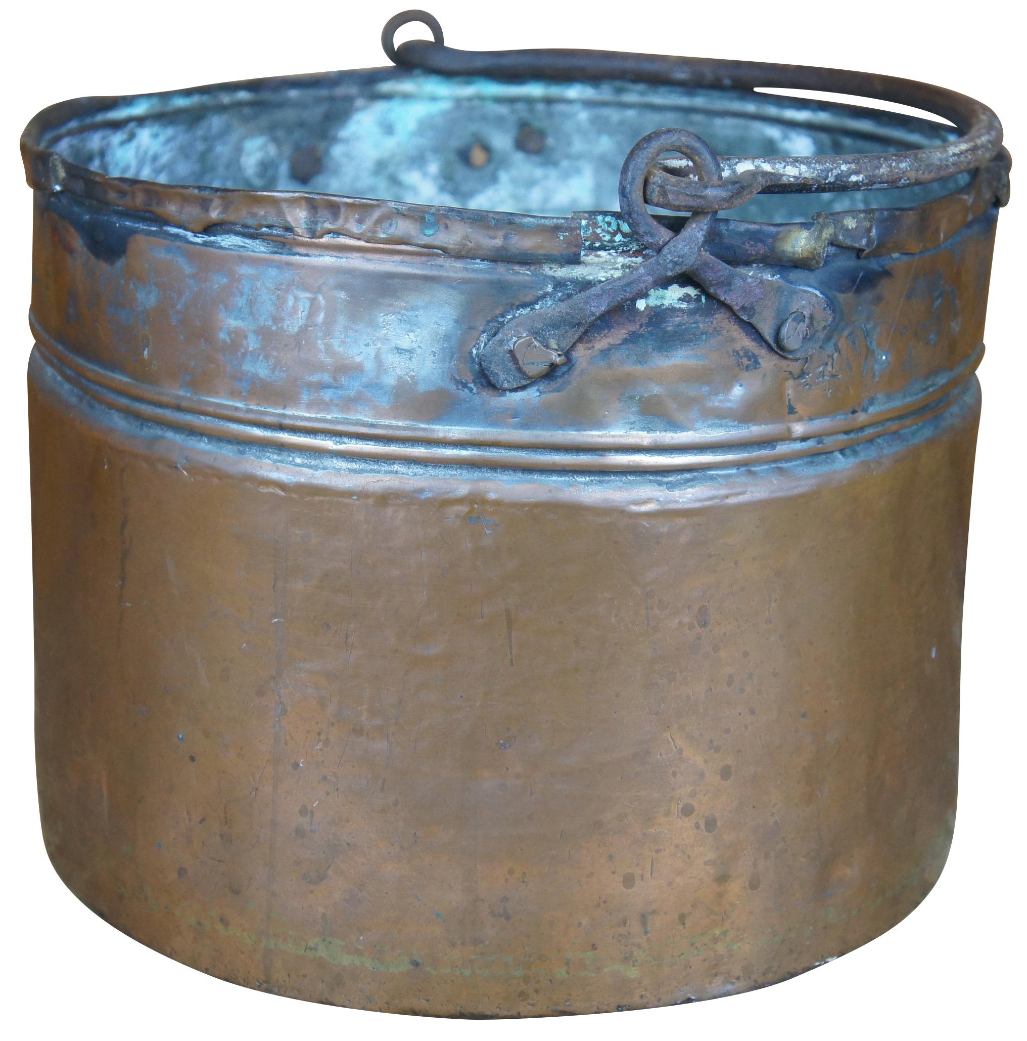 Antique Hammered Dovetailed Copper Apple Butter Cauldron Kettle Pot ...