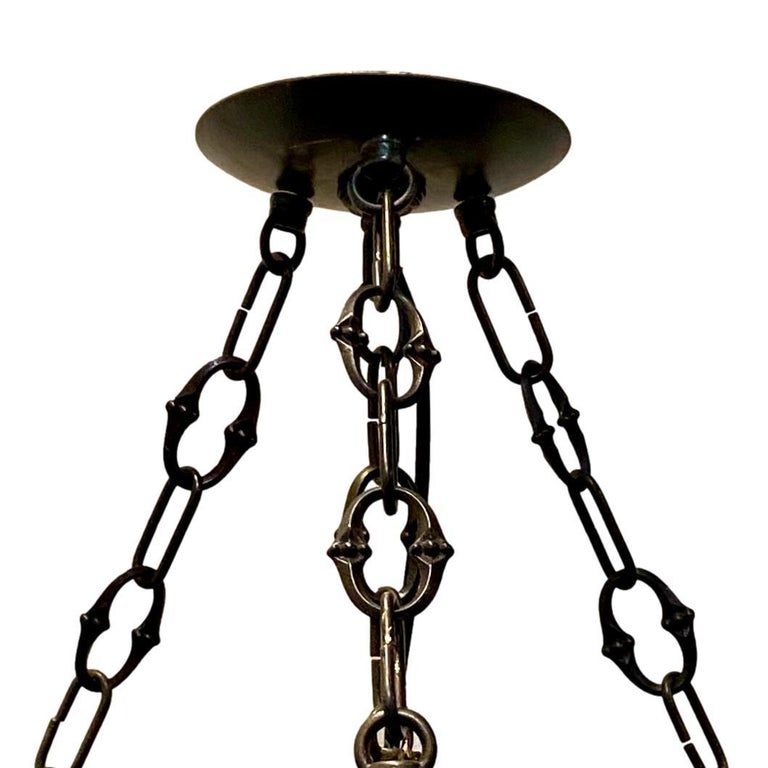 Antique Hammered Iron Light Fixture For Sale at 1stDibs