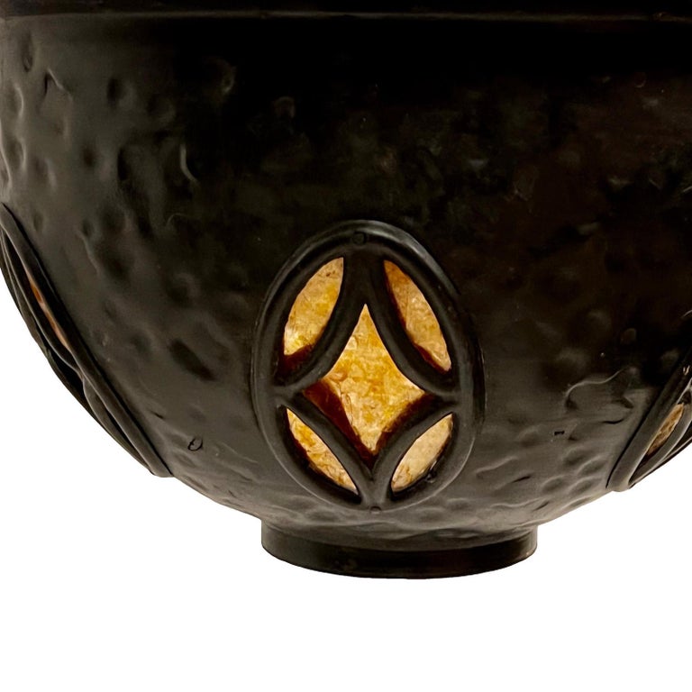 Antique Hammered Iron Light Fixture For Sale at 1stDibs