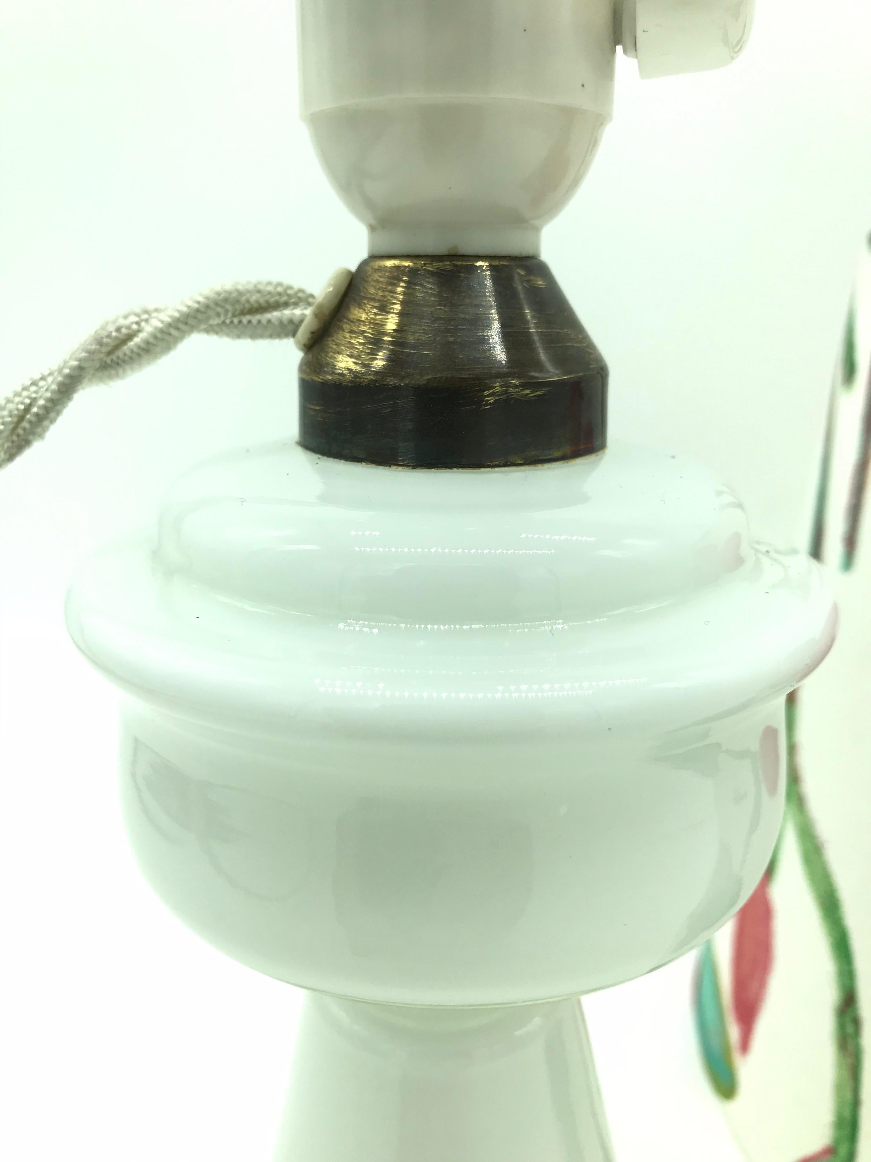 Antique Hand Blown Electrified Oil Lamp For Sale at 1stDibs