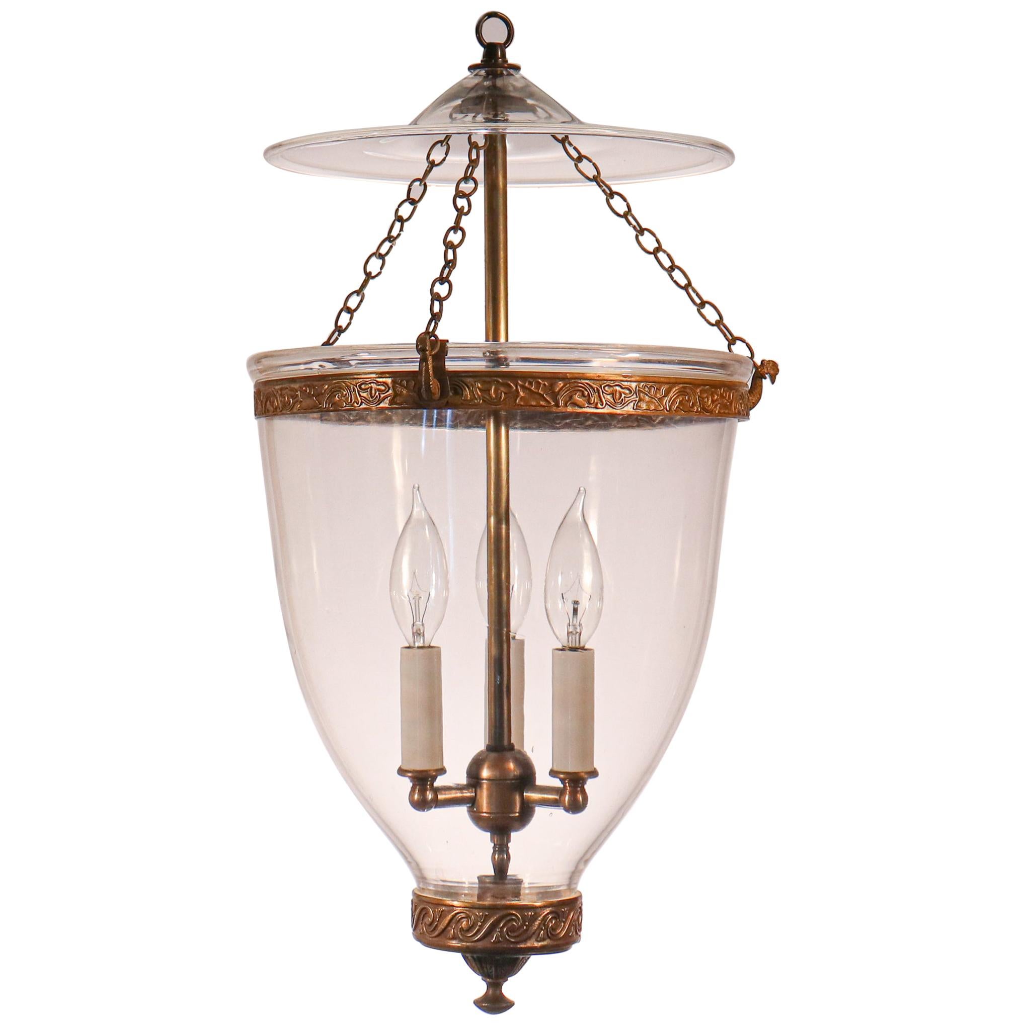 Antique Hand Blown Glass Bell Jar Lantern at 1stDibs