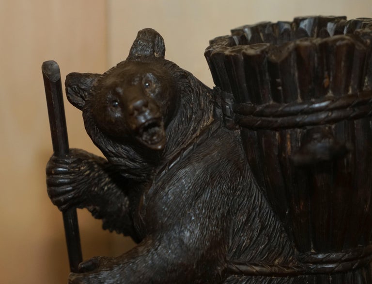 Antique Hand Carved circa 1880 Black Forest Bear Musical Drinks ...