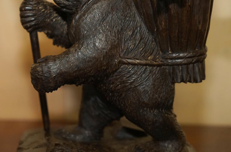 Antique Hand Carved circa 1880 Black Forest Bear Musical Drinks ...