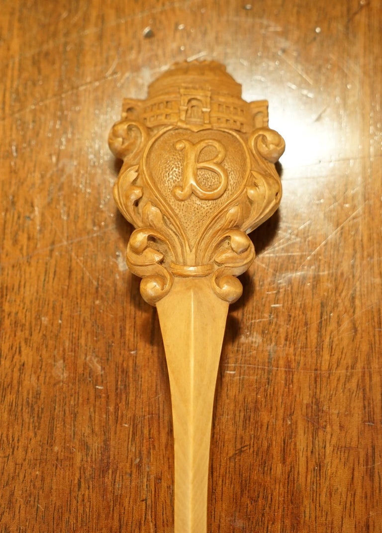 ANTIQUE HAND CARVED CIRCA 1900 ROYAL ALBERT HALL RETIREMENT GiFT FORK ...