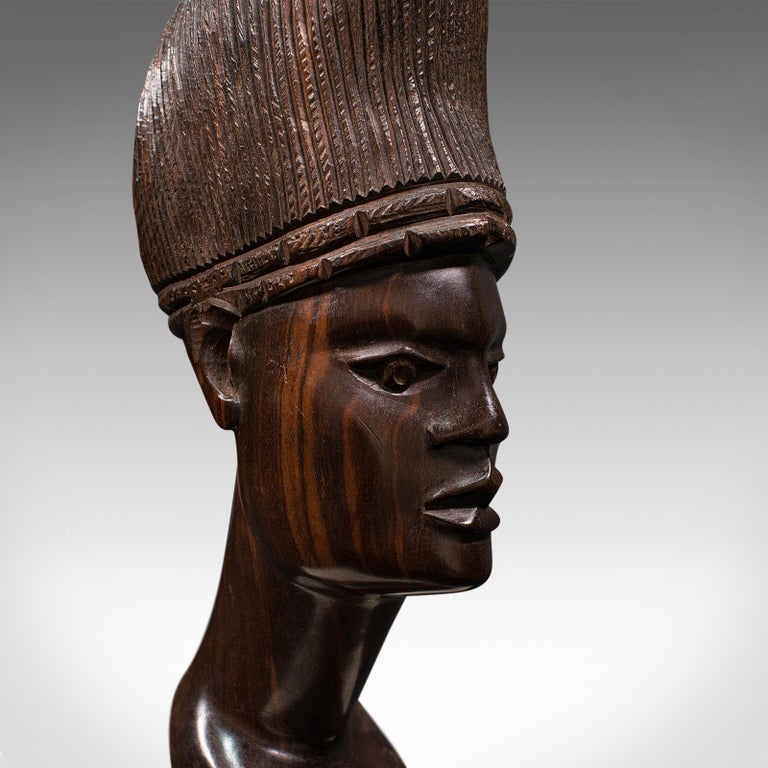Antique Hand Carved Female Bust, African, Ebony, Ornamental Figure ...