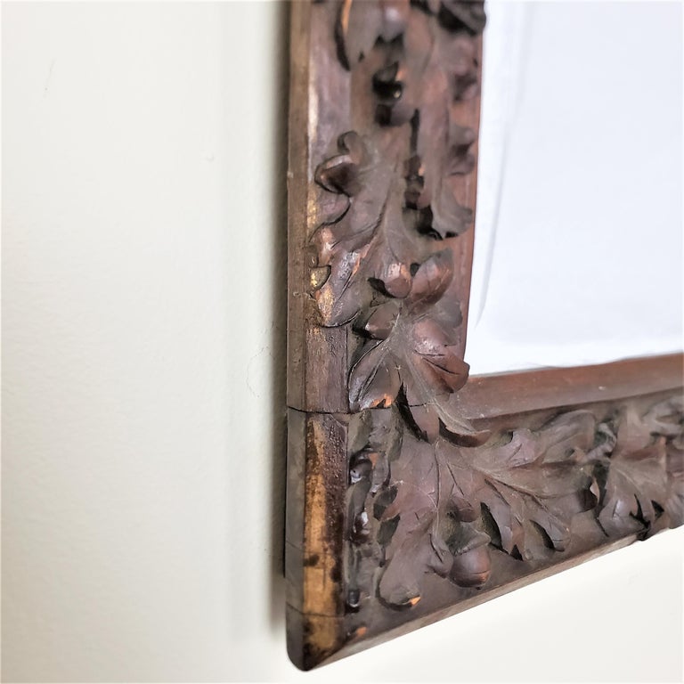 Antique Hand-Carved Folk Art Picture or Mirror Frame with Beaver and ...