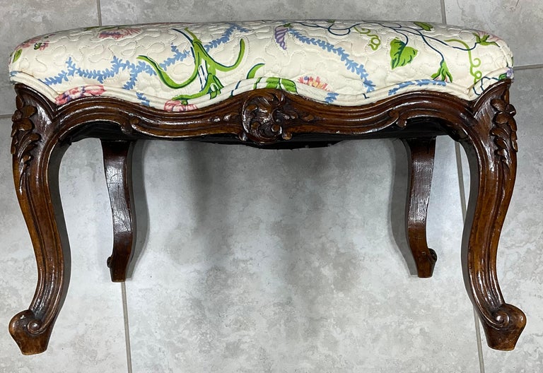 Antique Hand Carved Foot Stool at 1stDibs