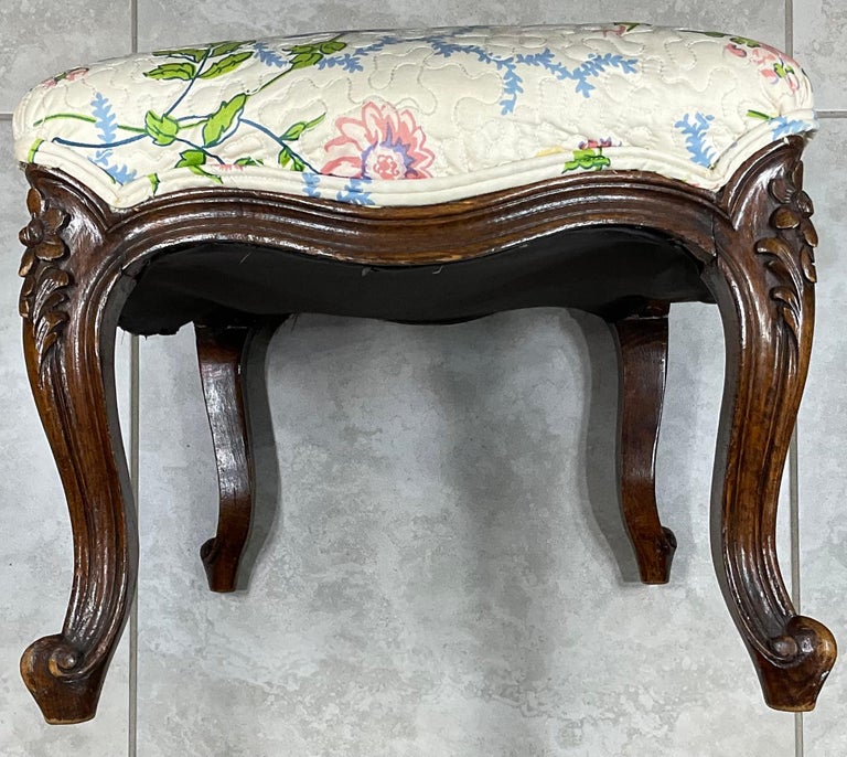 Antique Hand Carved Foot Stool at 1stDibs
