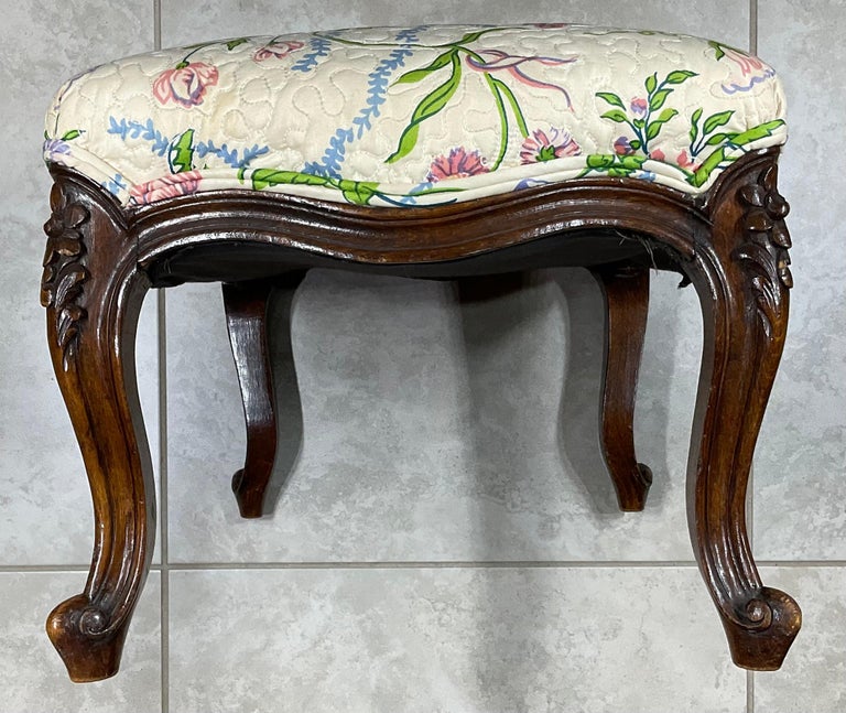 Antique Hand Carved Foot Stool at 1stDibs