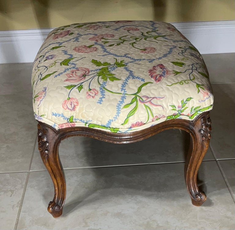 Antique Hand Carved Foot Stool at 1stDibs