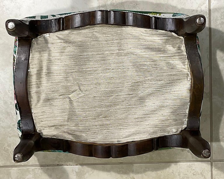 Antique Hand Carved Foot Stool For Sale at 1stDibs