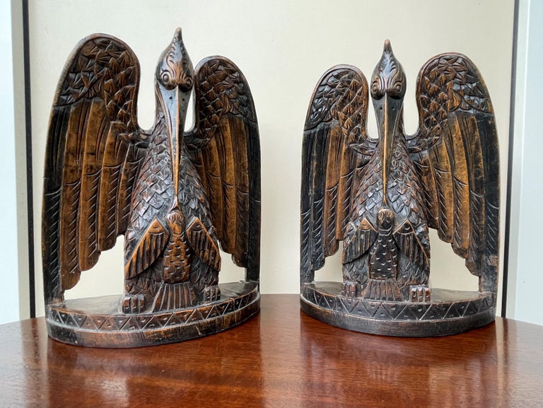 Antique Hand Carved Gothic Art Feeding Pelicans as Symbol of Christ ...